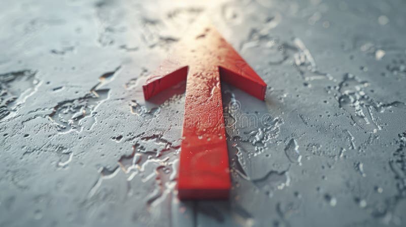 Red Arrow Pointing Upward on a Textured Concrete Surface Stock Image ...