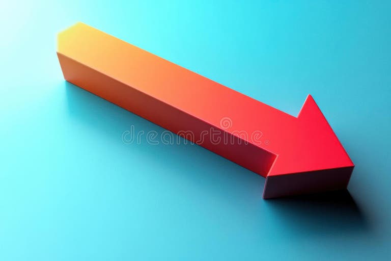 Red Arrow Points Downward Showing Decrease, Decline, or Loss Concept ...