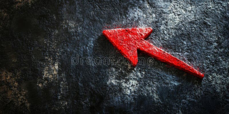 Red Arrow Points Towards Success, Concrete Focus and Directional ...