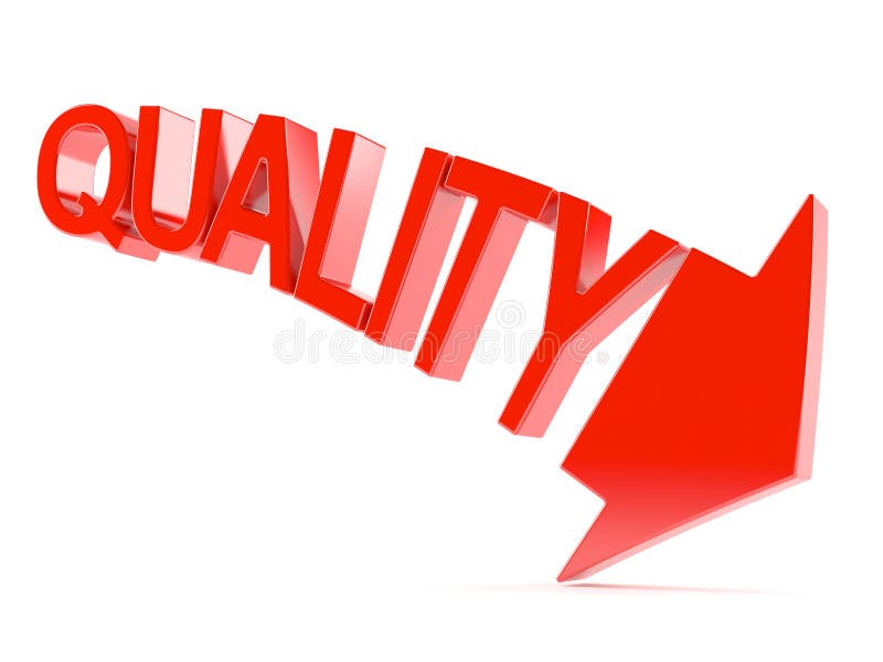 Red Arrow with Quality Text Concept Stock Illustration - Illustration ...