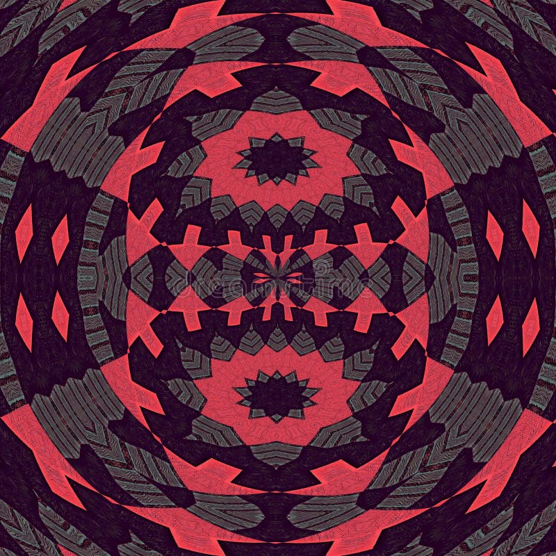 Red Arrow in Radial Shaped Repeating Design on Shades of Grey ...