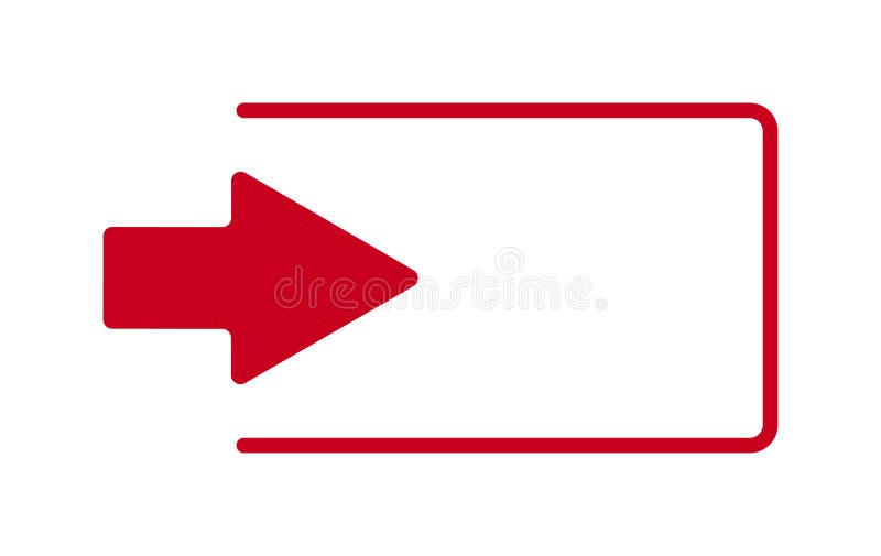 Red Arrow within Rectangle Outline Design Stock Illustration ...
