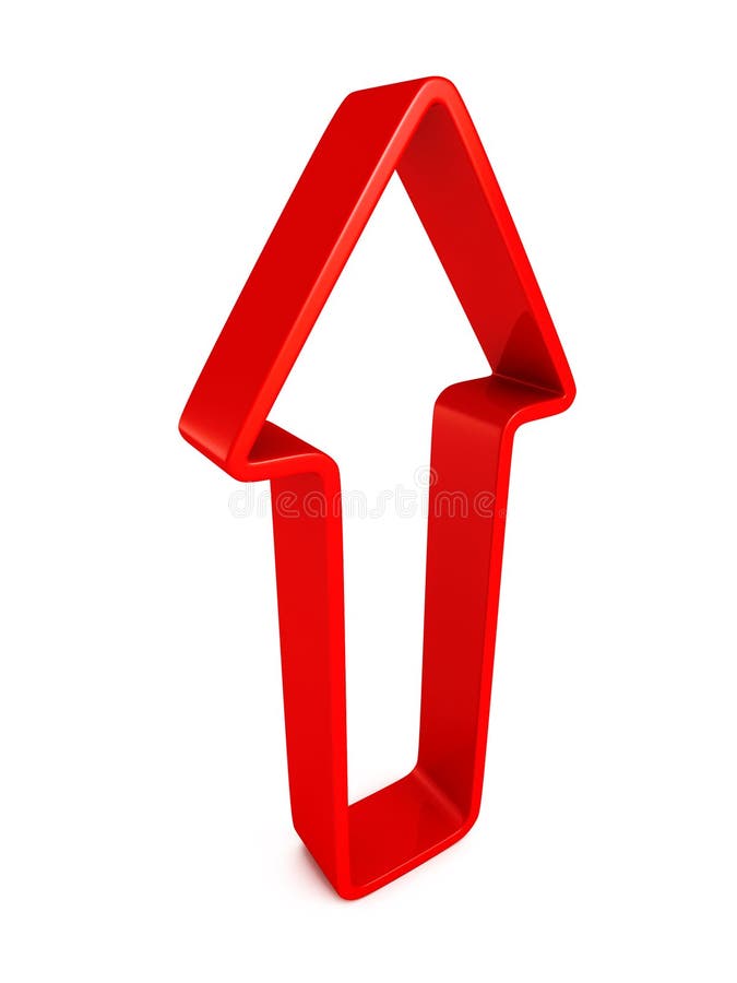 Red Arrow Rising Up on White Background Stock Illustration ...