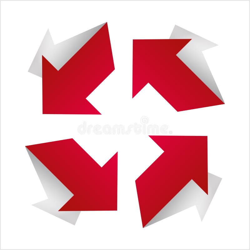 Red Arrow with Shadow Diagonal Stock Vector - Illustration of color ...