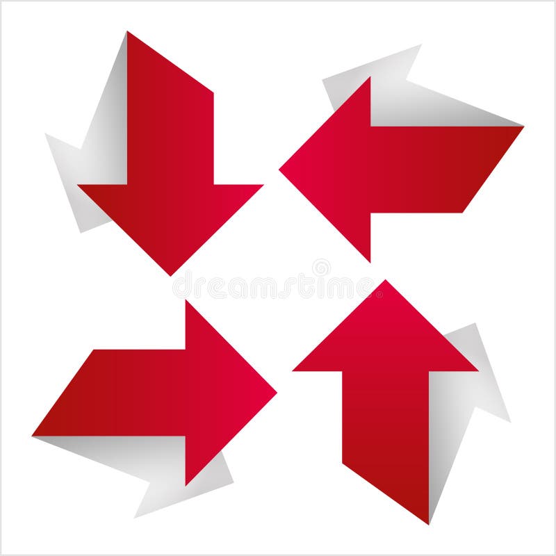 Red Arrow with Shadow Diagonal Stock Vector - Illustration of color ...