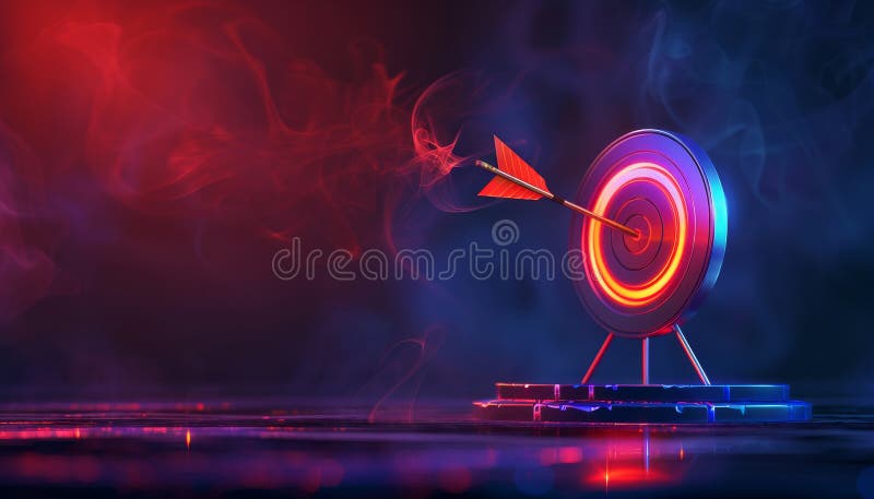 A Red Arrow is Shot through a Glowing Target by AI Generated Image ...