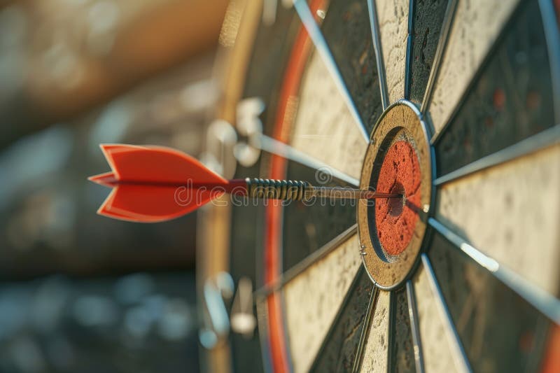 A Red Arrow is Shot at a Target Stock Image - Image of arrow, dartboard ...