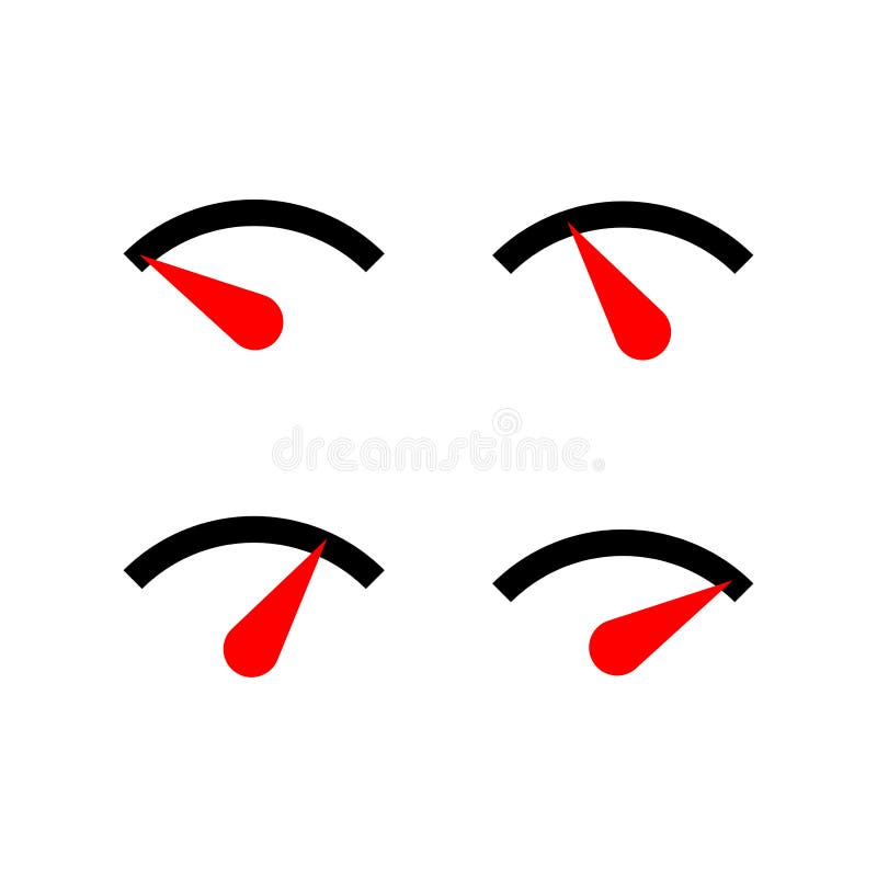 Red Arrow Speedometer Icon. Speed Dial Indicator. Progress Bar. High ...