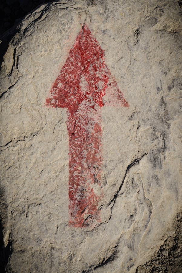 Arrow on stone stock image. Image of natural, ceramic - 36383243
