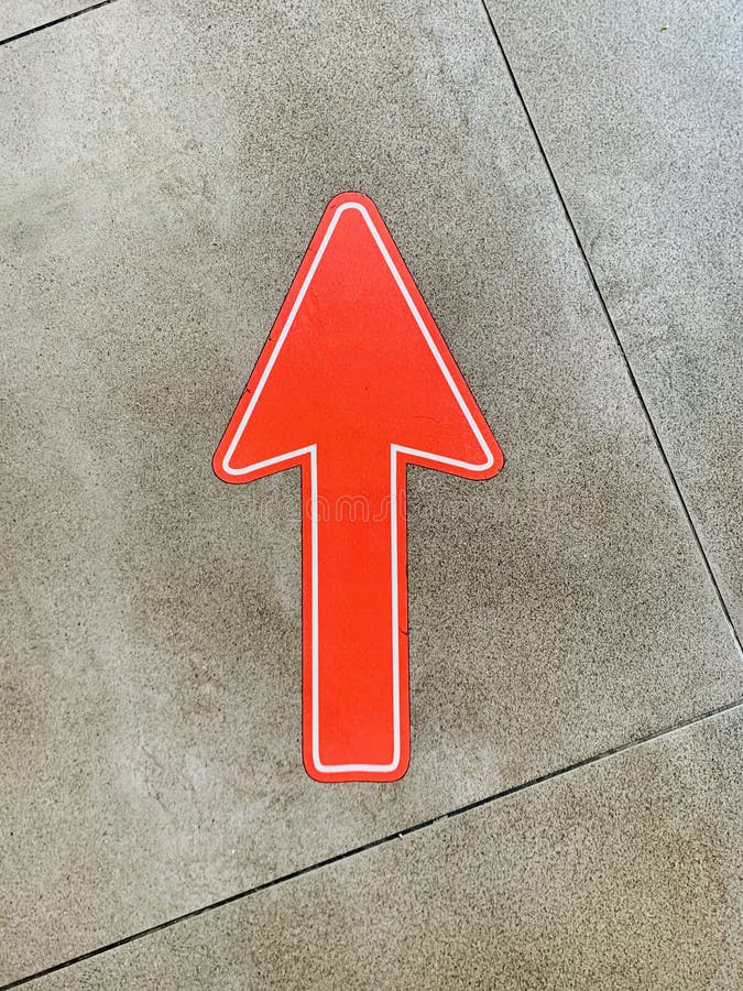Red Arrow on the Tile Floor Stock Image - Image of architecture ...