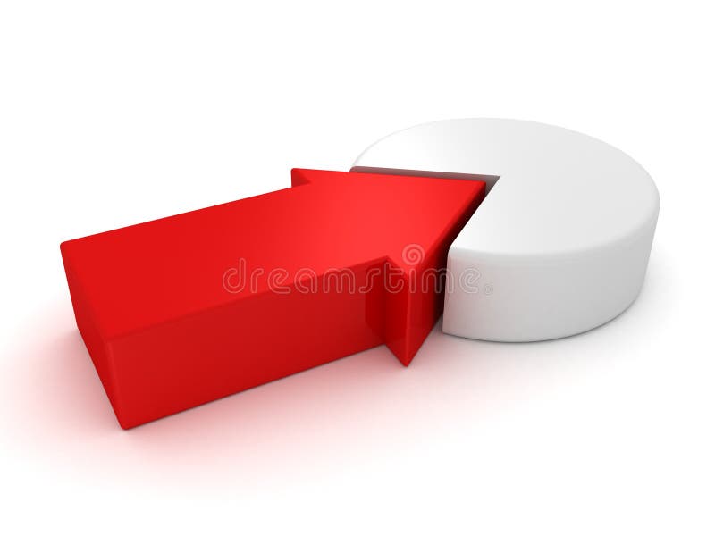 Red Arrow To Part of White Chart Diagram Stock Illustration ...