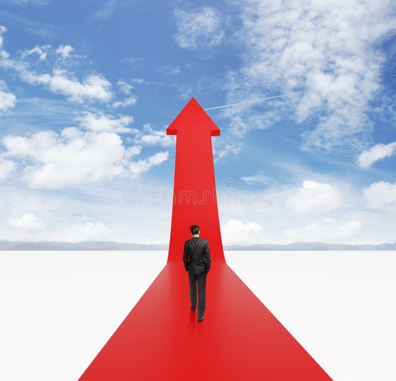 Red arrow to sky stock photo. Image of designer, diagram - 35999976