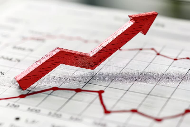 Red Arrow is on Top of a Graph with Red Lines Stock Image - Image of ...