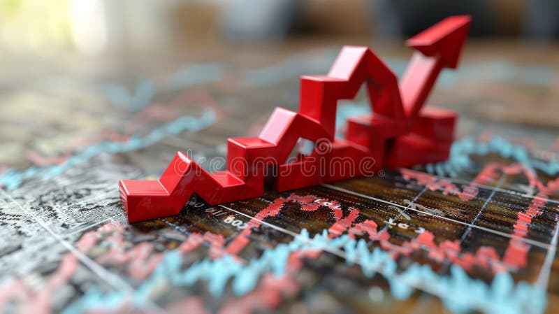 Red Arrow on Top of Map stock photo. Image of travel - 317031538