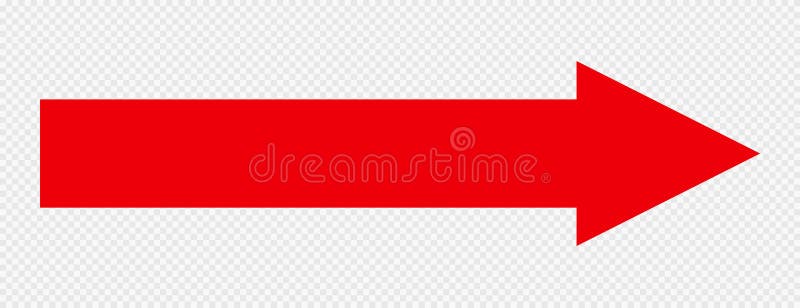 A Red Arrow on a Transparent Background Indicates the Direction of ...