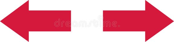 Red Arrow in Two Directions Stock Vector - Illustration of isolated ...