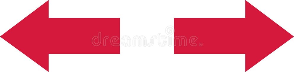 Red Arrow in Two Directions Stock Vector - Illustration of isolated ...