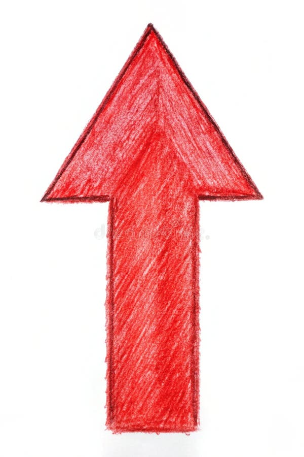 Red Arrow Up Line Hand Drawn Stock Illustration - Illustration of flow ...