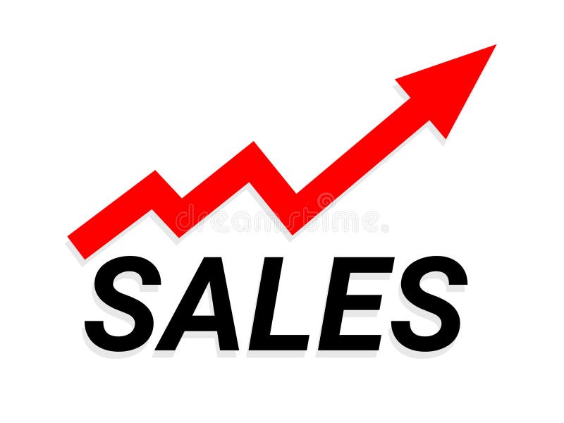 Red Arrow Up Increasing Sales Vector Illustration Stock Vector ...