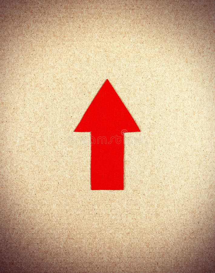 Red Arrow Up stock photo. Image of vintage, paper, filtered - 71464486
