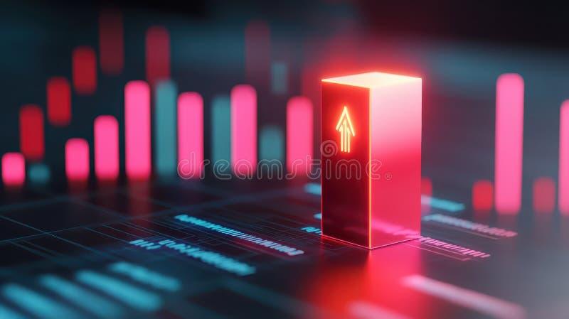 Red Arrow on Upward Trending Graph Chart Symbolizing Growth and ...