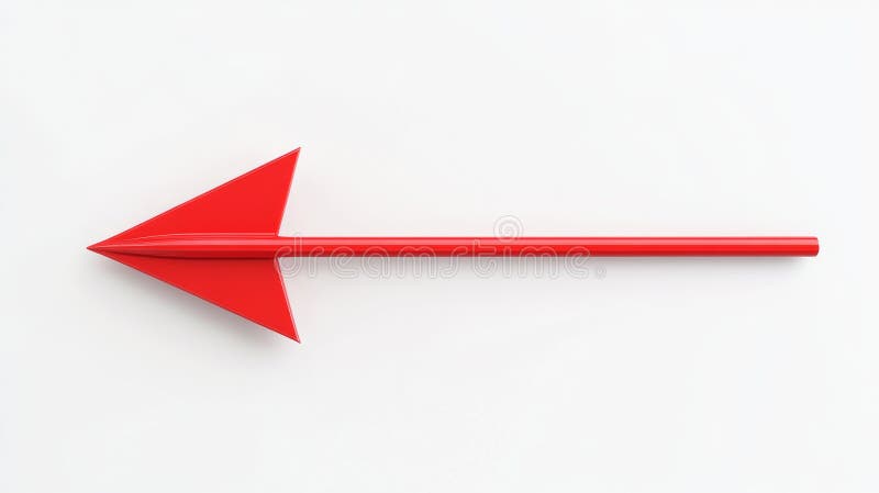 Red Arrow on White Background, Direction, Guidance Stock Illustration ...