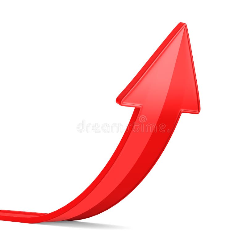 Red Arrow on White Background. Isolated 3D Illustration Stock ...