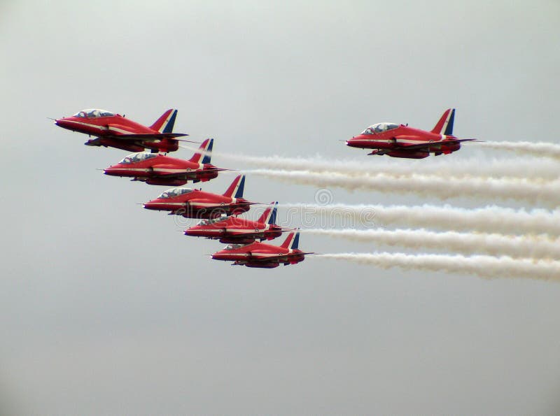 Red Arrows stock image. Image of stunt, airplane, five - 1076485