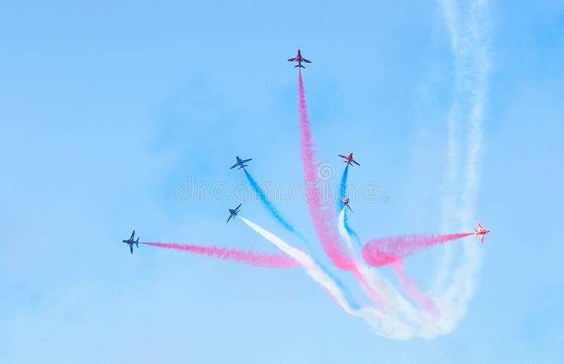Red Arrows stock image. Image of plane, airshow, force - 884215