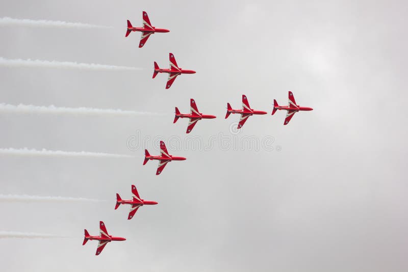 Red Arrows Air Display editorial image. Image of royal - 21107090
