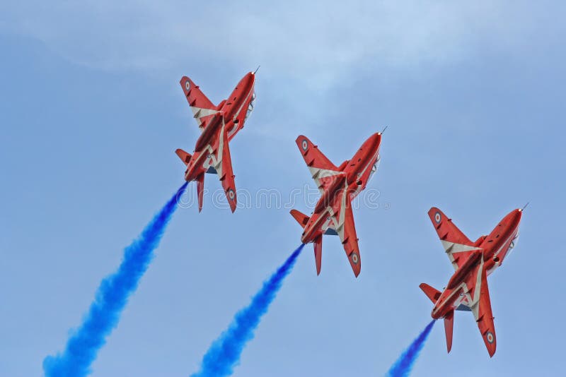 Red Arrows Air Show stock image. Image of britain, blue - 227691