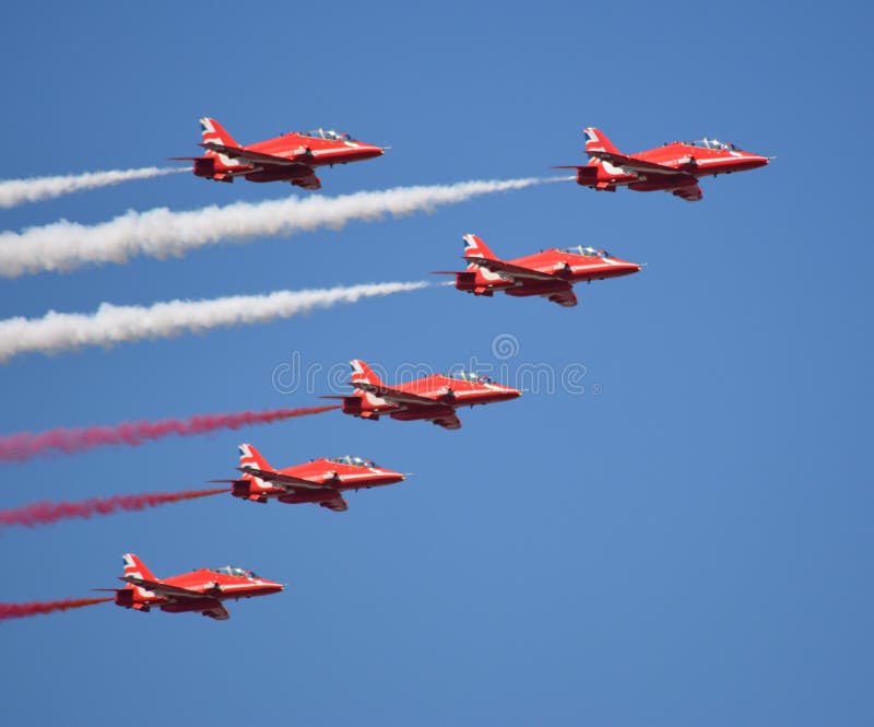 Red Arrows Display Team Perform Editorial Photo - Image of arrows ...
