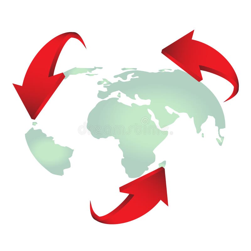 Red Arrows on Earth Vector for Design. Stock Vector - Illustration of ...