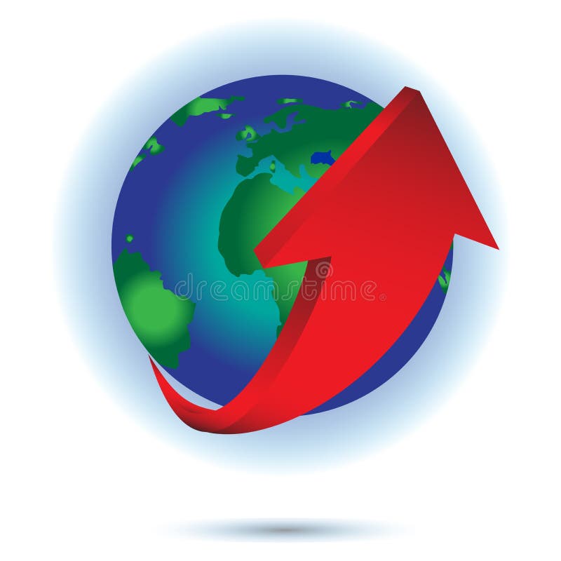 Red Arrows on Earth Vector for Design. Stock Vector - Illustration of ...