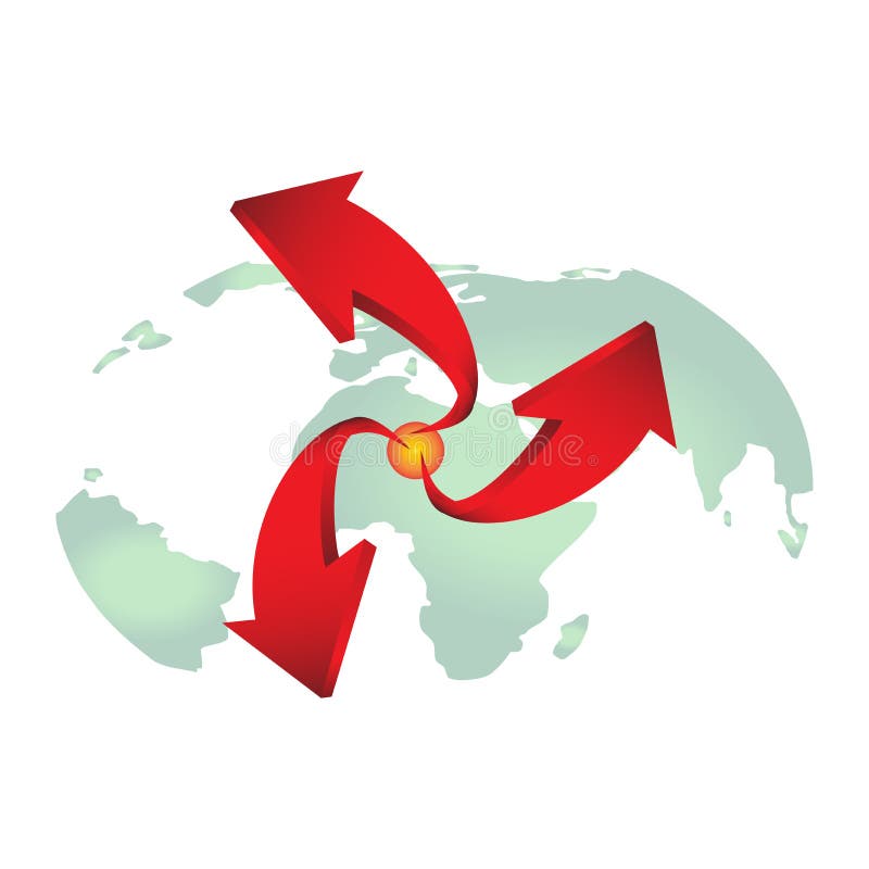 Red Arrows on Earth Vector for Design. Stock Vector - Illustration of ...