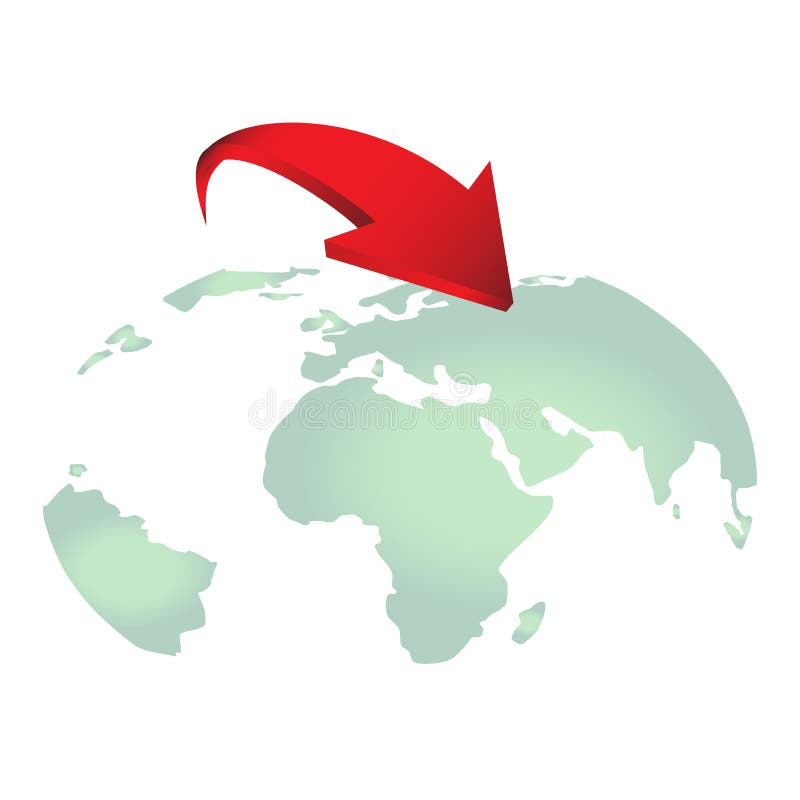 Red Arrows on Earth Vector for Design. Stock Vector - Illustration of ...