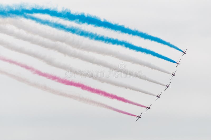 Red arrows in flight stock image. Image of skill, visual - 36573489