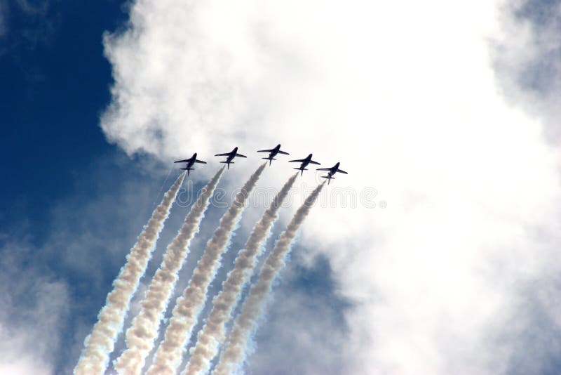 Red Arrows Formation at Eastbourne Air Show 2005 Stock Photo - Image of ...