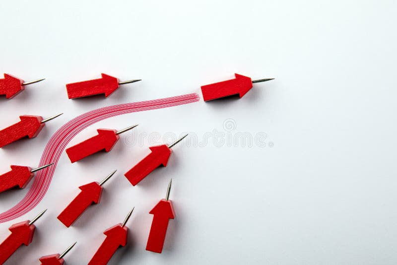 Red Arrows Indicate the Direction of Tracking. Follow, Leader, Social ...