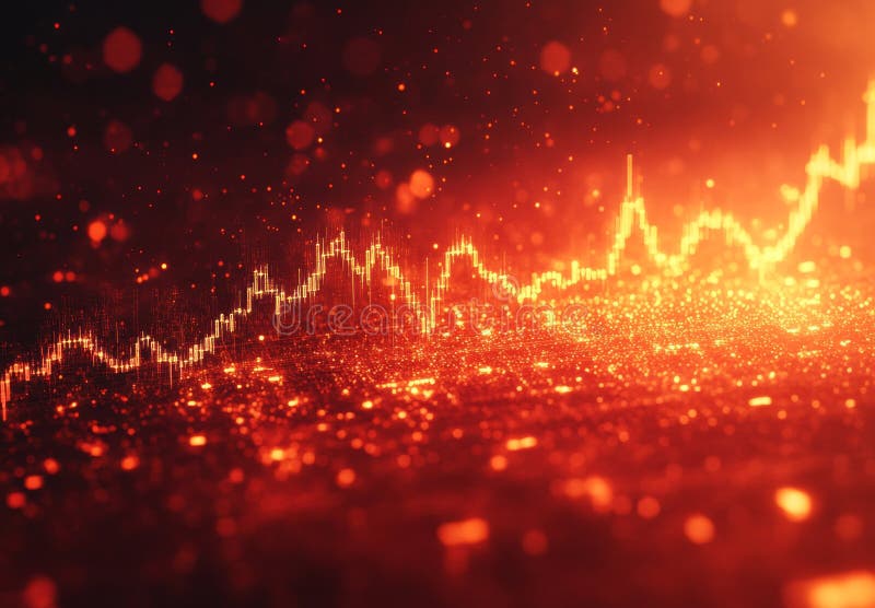 Red Arrows Indicating Financial Downturn on a Dark Background Stock ...