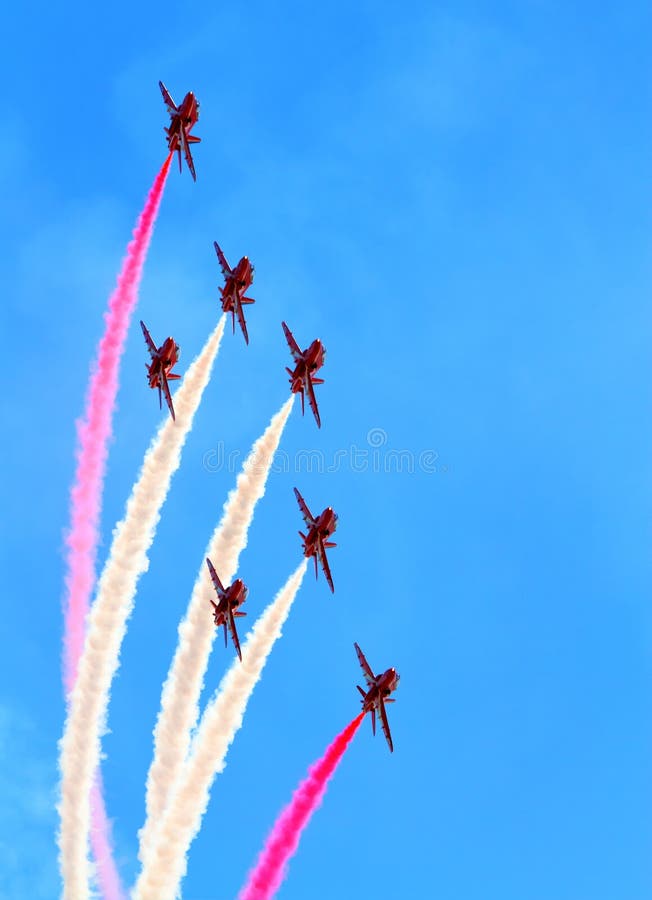 RAF Red Arrows Teamwork Precision and Skill Editorial Stock Photo ...