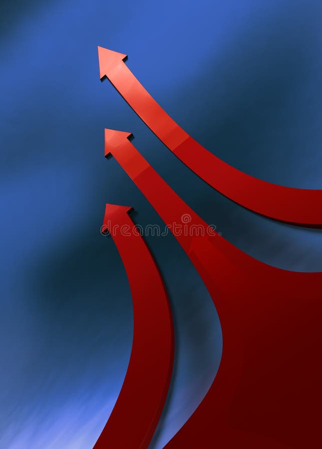 Red arrows moving up stock illustration. Illustration of direction ...