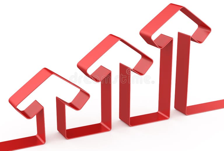 Red arrows moving up stock illustration. Illustration of success - 36739094