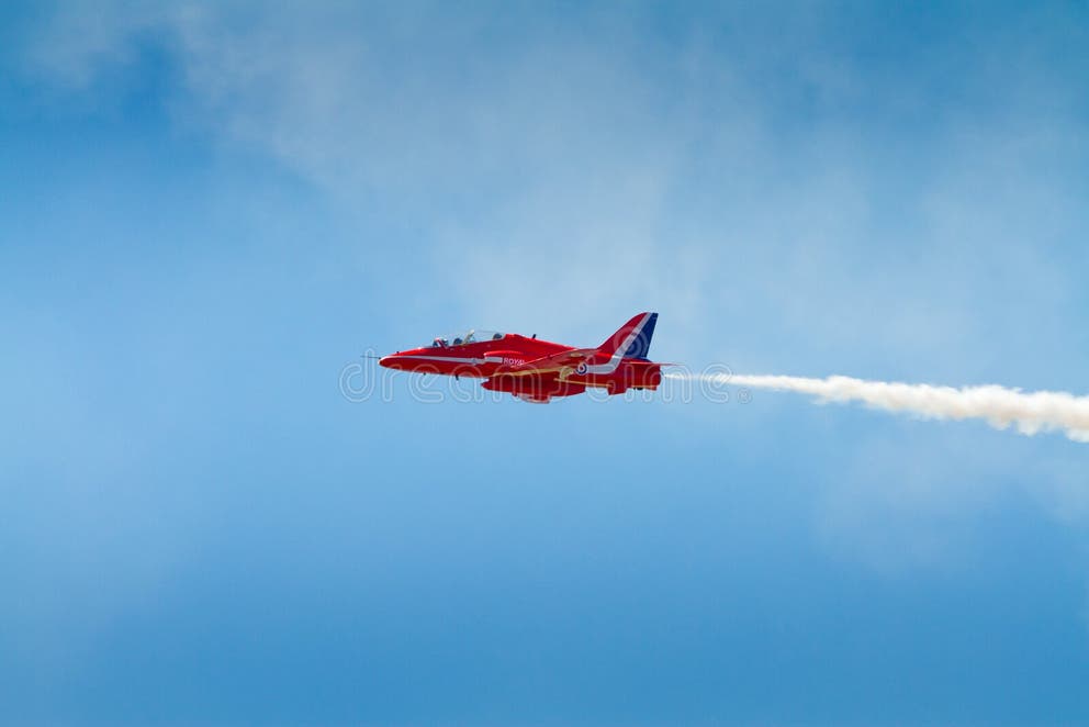 Red Arrows plane editorial stock photo. Image of hawk - 26569608
