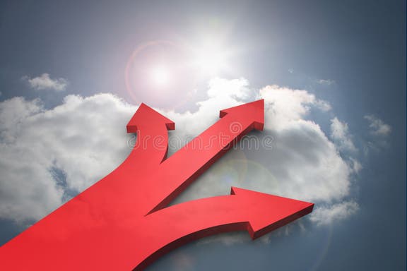 Red Arrows Pointing Against Sky Stock Photo - Image of aircraft ...