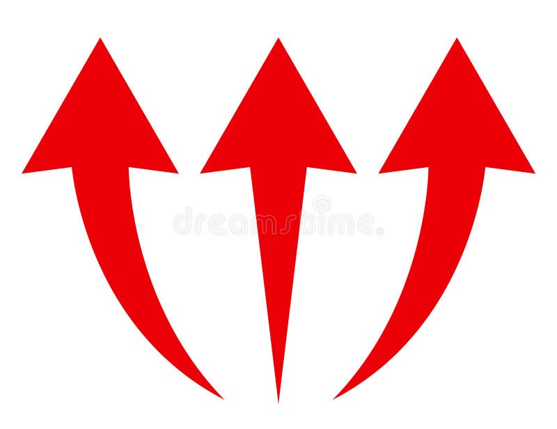 Red Arrows, Arrows are Pointing Up Stock Illustration - Illustration of ...