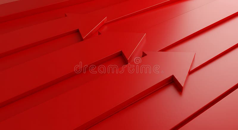 Red Arrows Pointing Upwards Abstract Growth Concept Stock Illustration ...