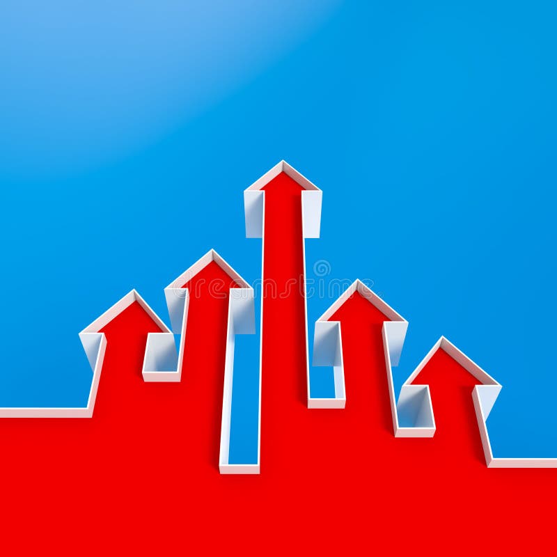 Red Arrows are Pointing Upwards Stock Illustration - Illustration of ...