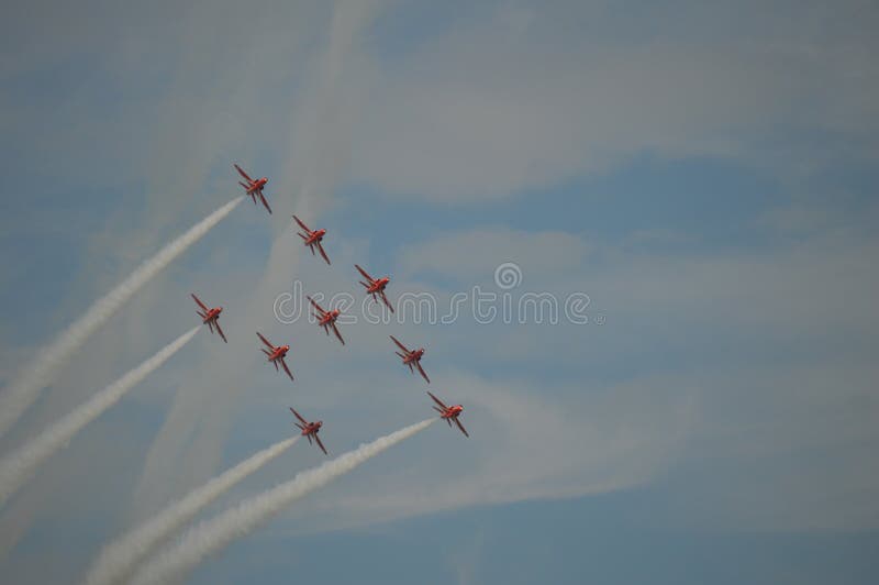 Red arrows stock image. Image of smoke, trails, arrows - 99103125