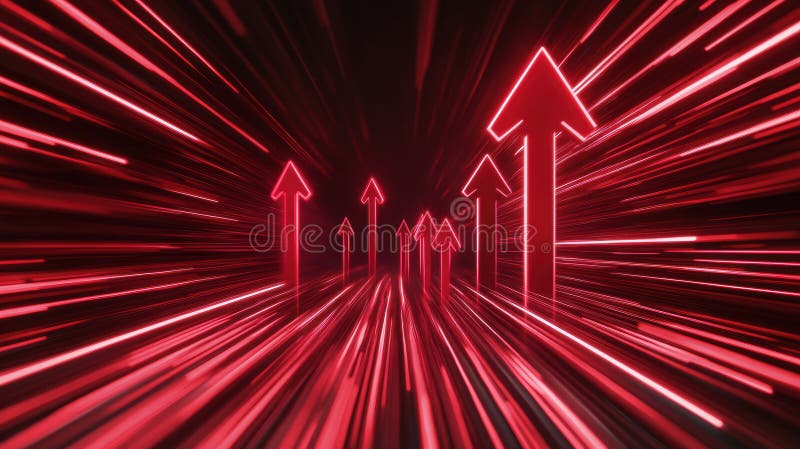 Red Arrows Symbolizing Progress and Growth with Dynamic Motion Lines ...